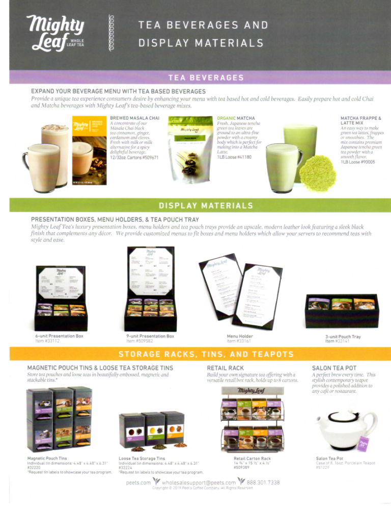 Mighty Leaf Tea Beverages and Display | SBC